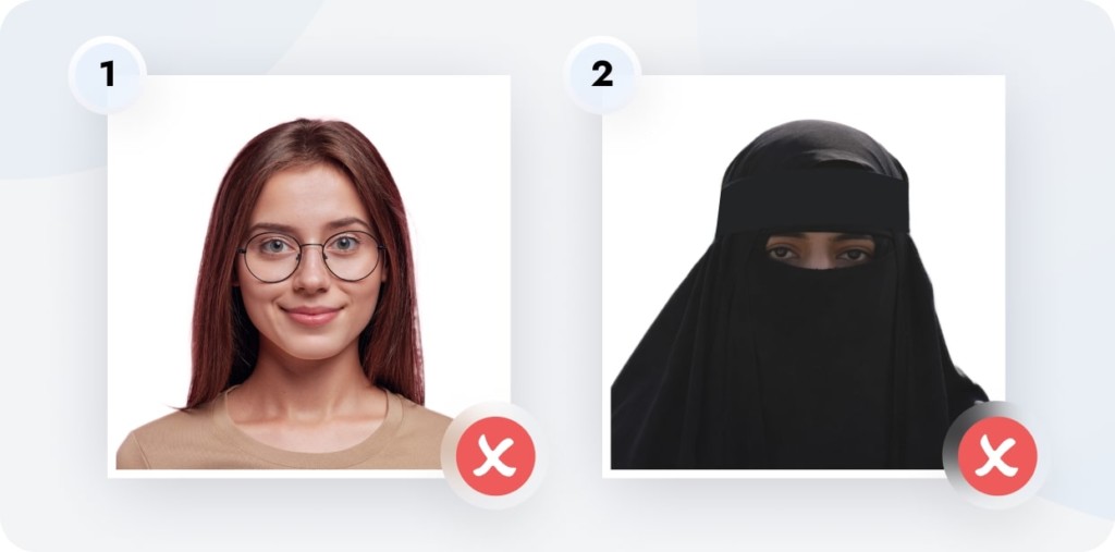 Bad & Good Passport Photo Examples (Based on Requirements)