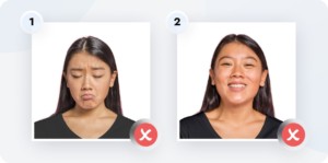 Bad & Good Passport Photo Examples (Based on Requirements)